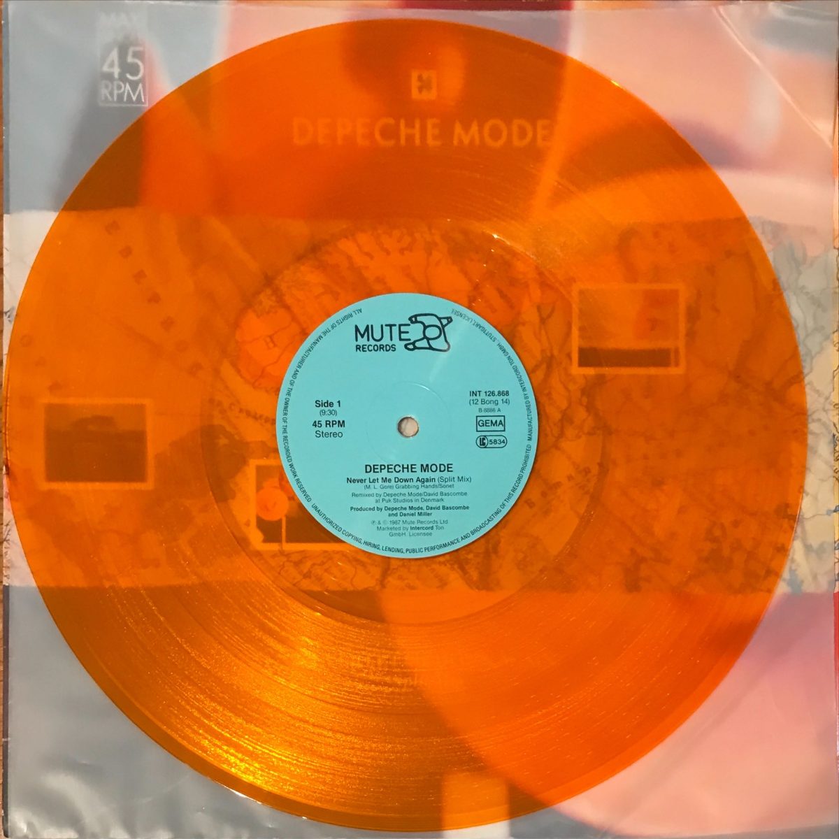Depeche Mode – Never Let Me Down Again (Split Mix) 12” Maxi Single Renkli Plak – Deform Müzik