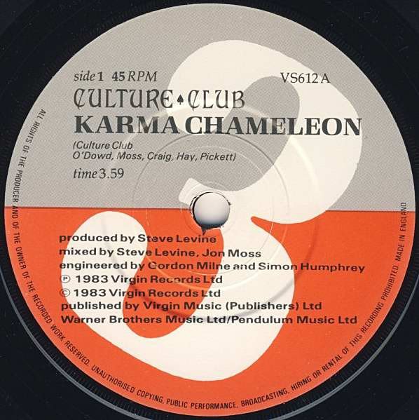 Culture Club – Karma Chameleon 45lik Plak – Deform Müzik