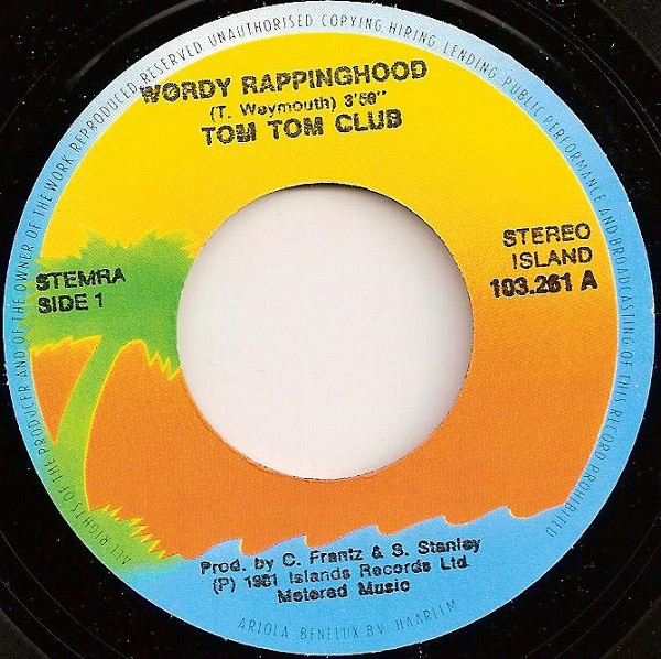 Tom Tom Club – Wordy Rappinghood 45lik Plak – Deform Müzik