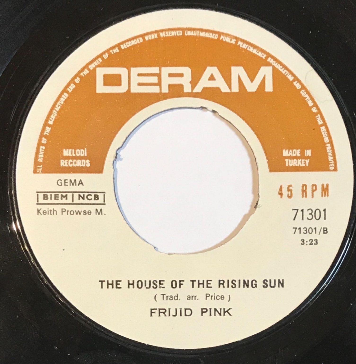 Frijid Pink – The House Of The Rising Sun 45lik Plak – Deform Müzik