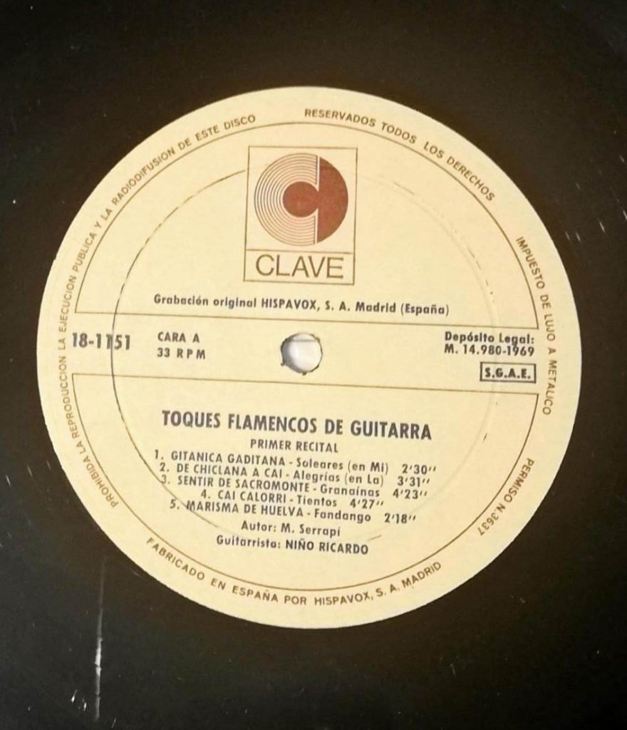 Niño Ricardo – Toques Flamencos De Guitarra LP Plak – Deform Müzik