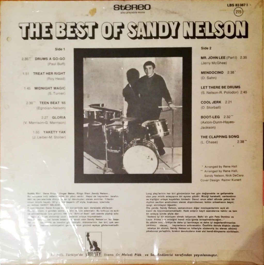 Sandy Nelson – The Best Of Sandy Nelson LP Plak – Deform Müzik