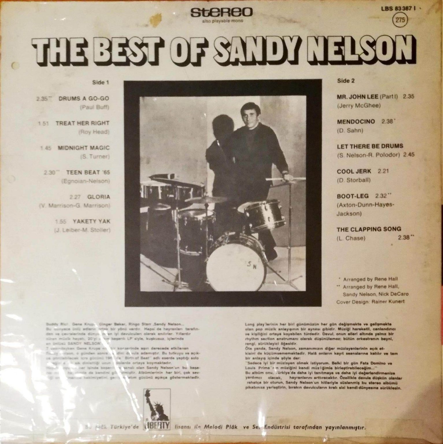Sandy Nelson – The Best Of Sandy Nelson LP Plak – Deform Müzik