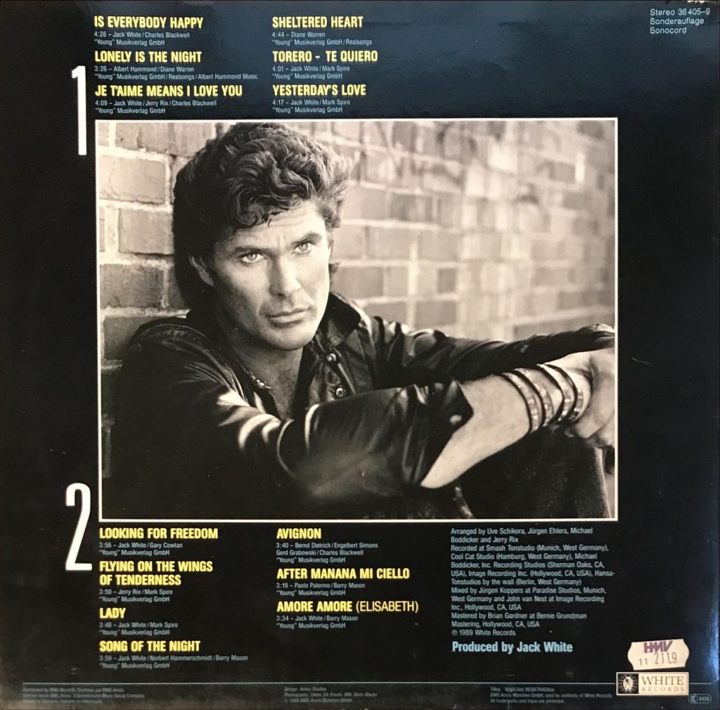 David Hasselhoff – Looking For Freedom LP Plak (Afiş Dahil) – Deform Müzik