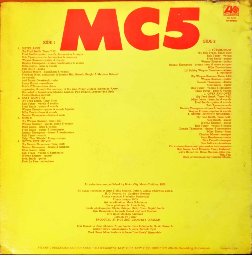 MC5 – High Time LP Plak – Deform Müzik